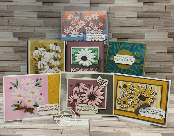 Seven One Sheet Wonder Cards With Fresh As A Daisy - The Stamp Camp
