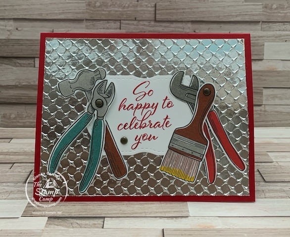 Techniques and Ideas Using Embossing Folders - Faux Metal Plate