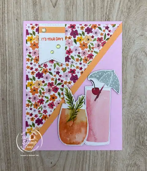Simple One Sheet Card Designs Using Celebratory Sips Designer Series Paper