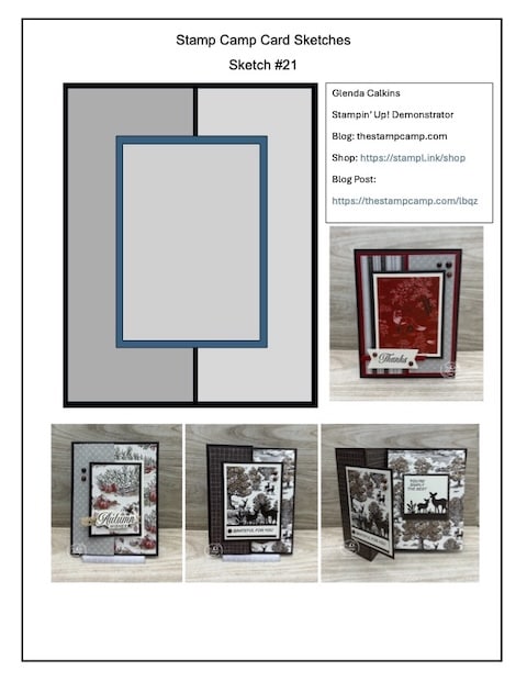 Printable Card Sketches for Crafting Featuring Autumn Toile